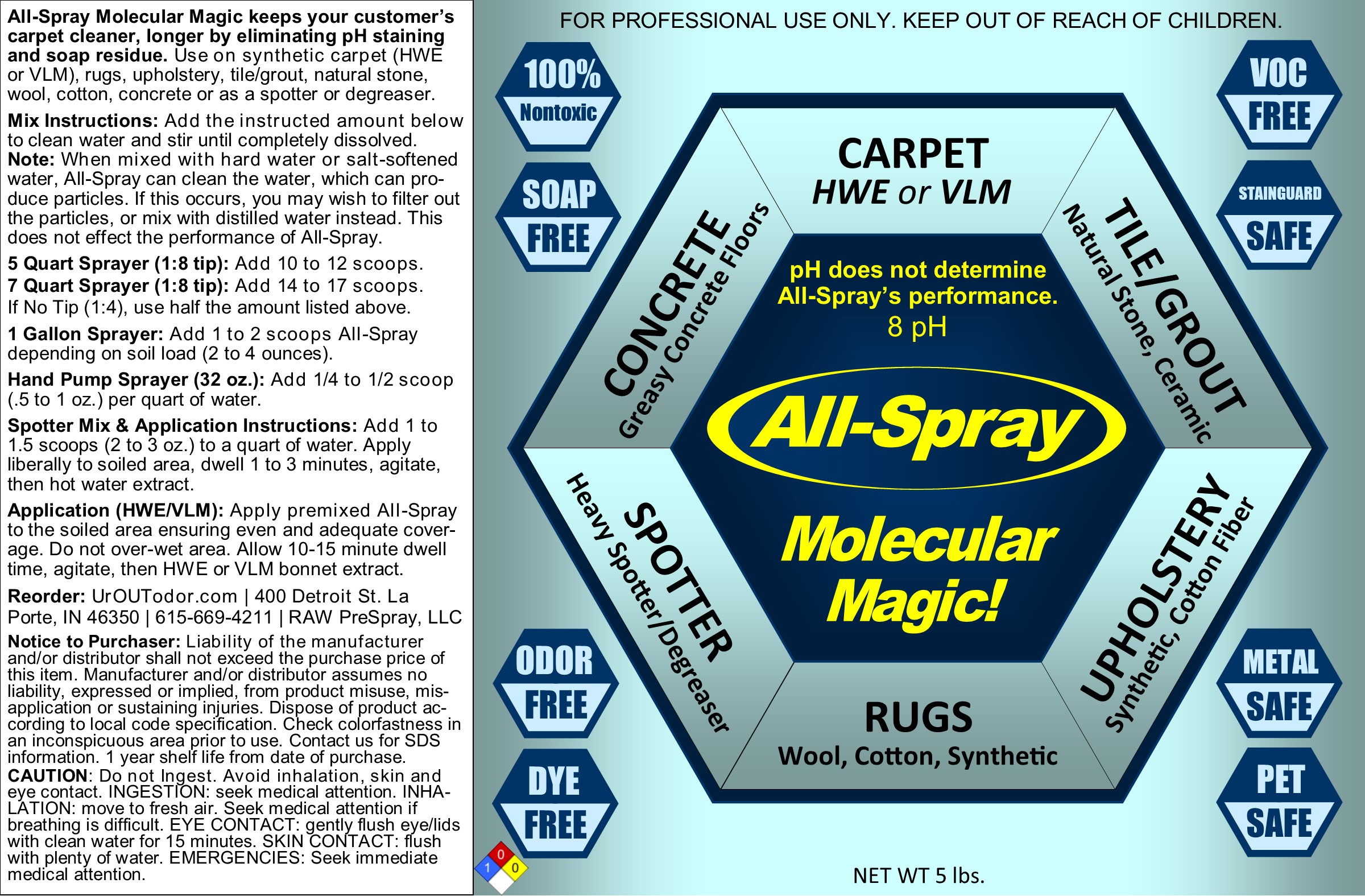 All-Spray 5lb Jar + FREE Shipping - Ur-OUT Pet Urine Remover